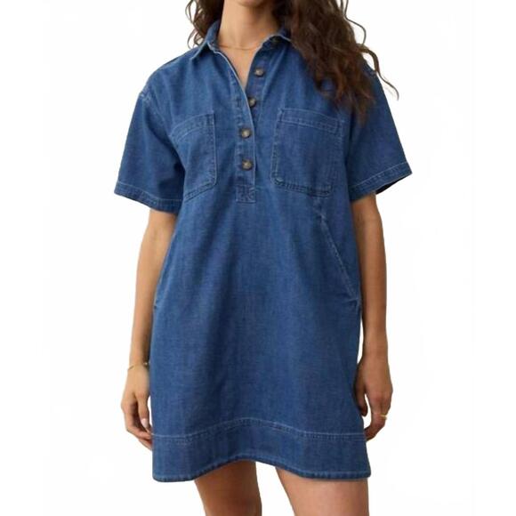 Marine Layer | Dresses | New Marine Layer Liza Denim Mini Dress In Blue ...